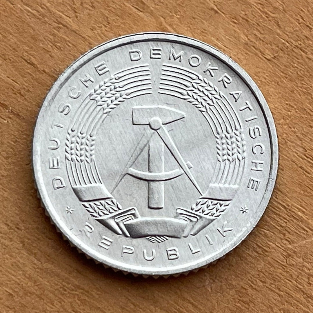 Hammer, Compass, Corn Wreath 50 Pfennig East Germany Authentic Coin ...
