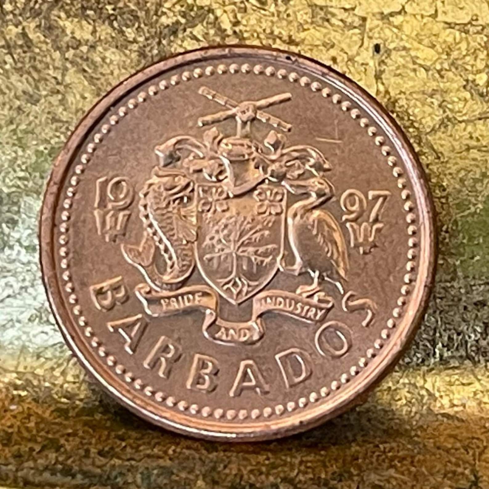 Trident of Poseidon 1 Cent Barbados Authentic Coin Money for | Etsy