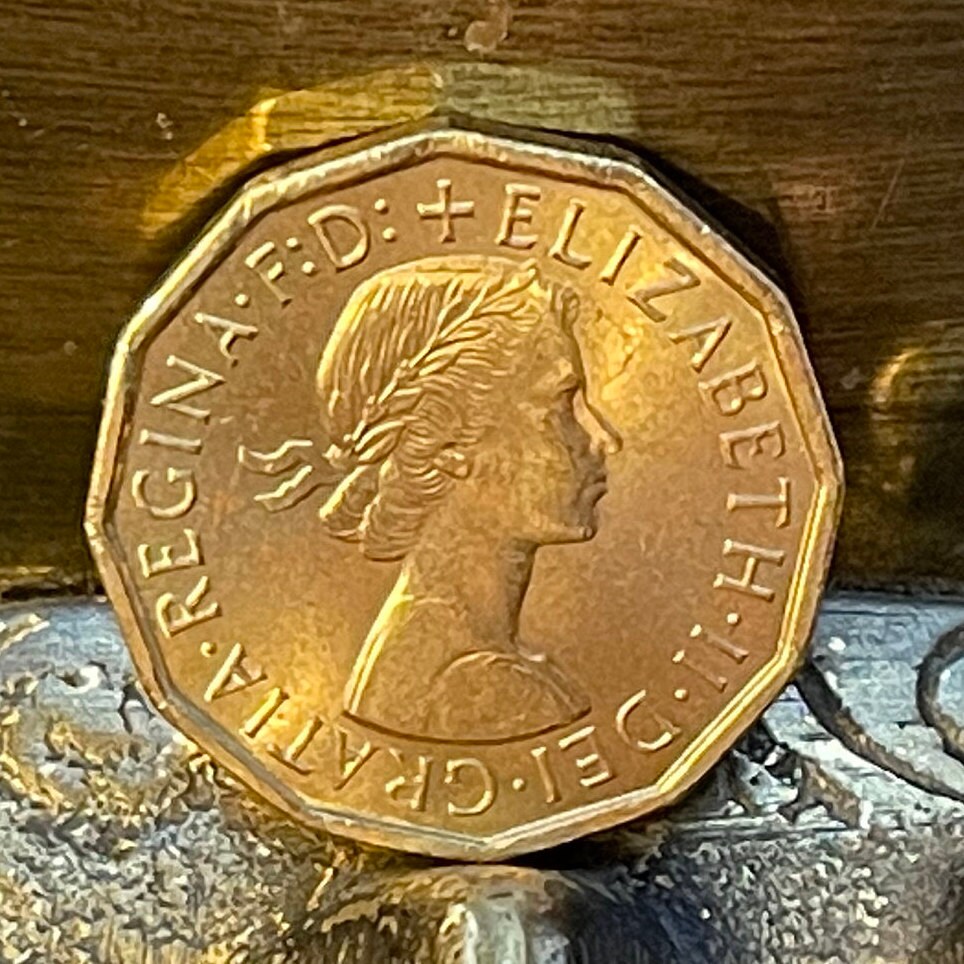 Crowned Portcullis of Parliament 3 Pence Great Britain | Etsy