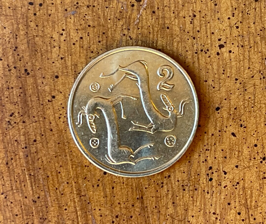 Two Heraldic Goats Cyprus Authentic Coin Money 2 Cents for Jewelry and ...