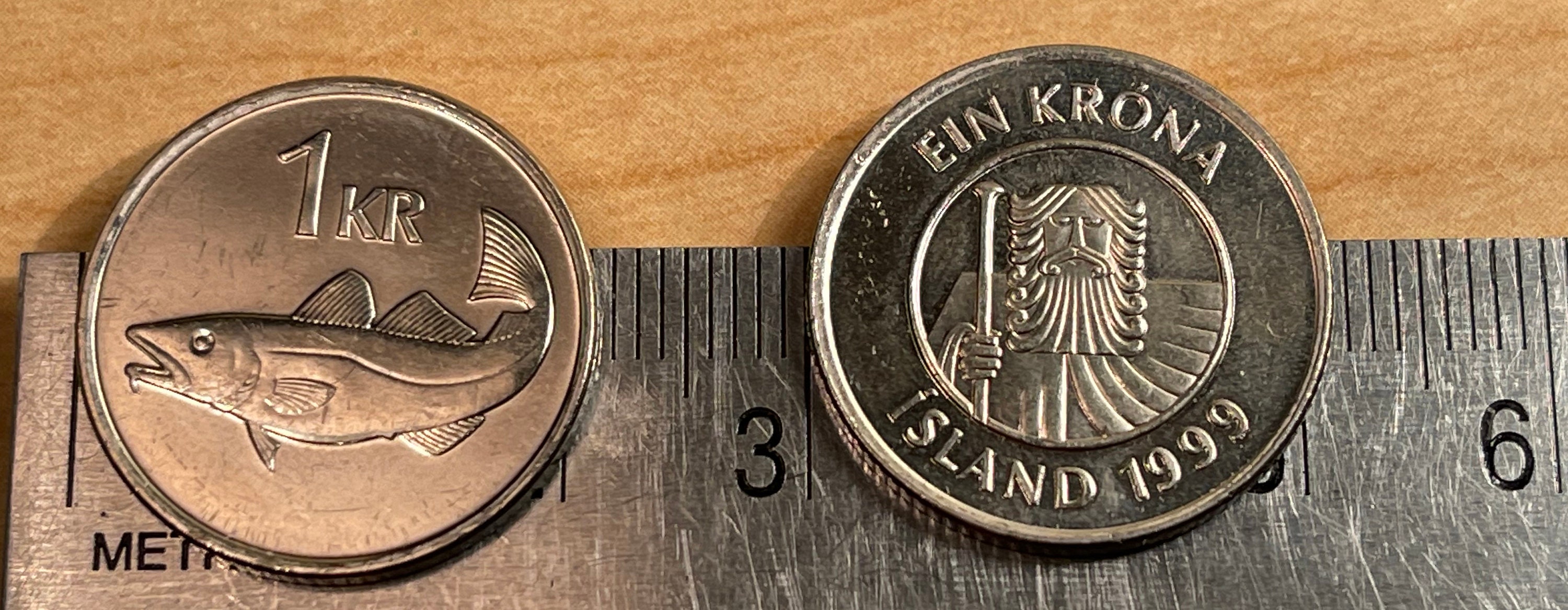 Giant Bergrisi & Cod Fish Krona Iceland Authentic Coin Money for ...