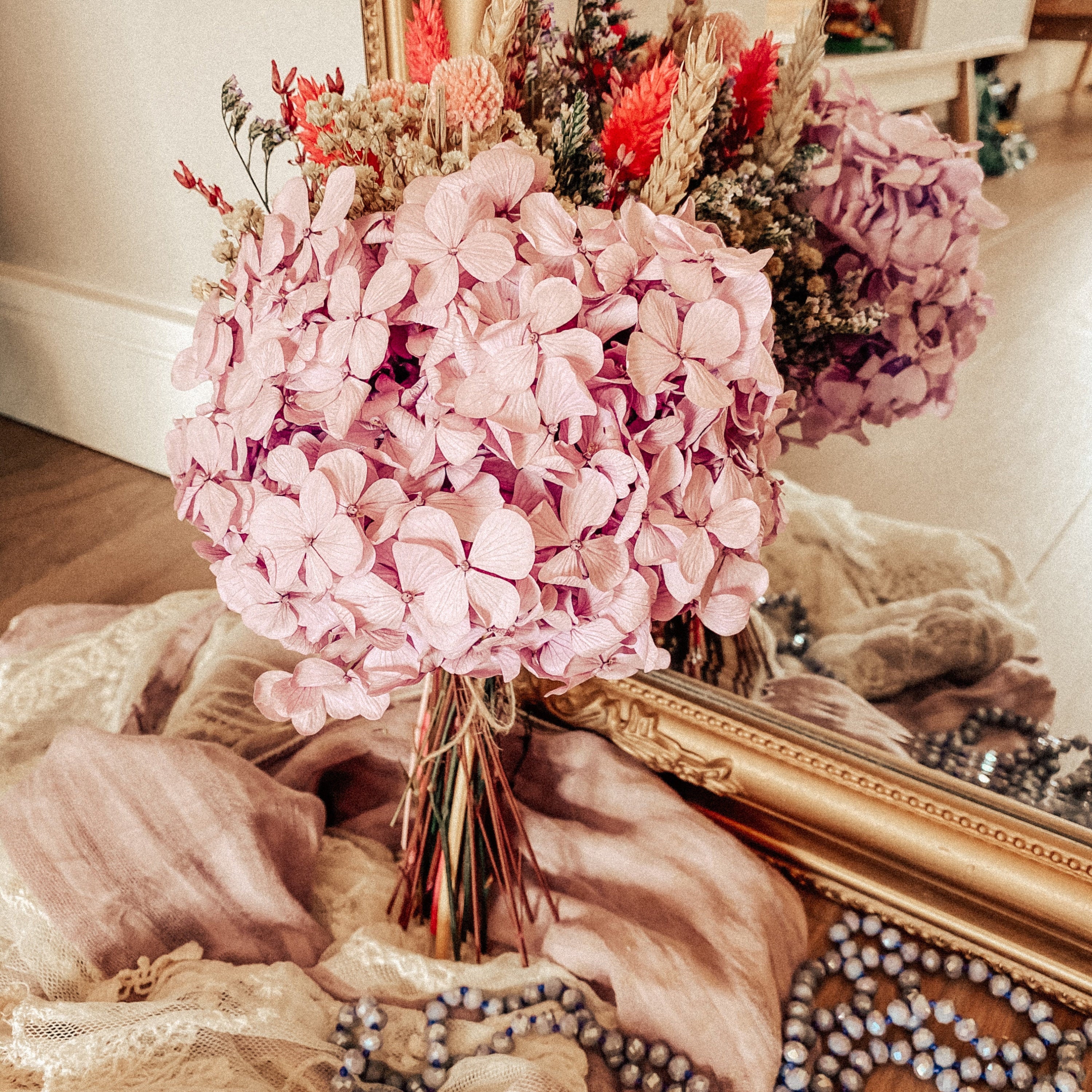 Preserved Hydrangea Dried Flowers Arrangement Fleur Seche | Etsy