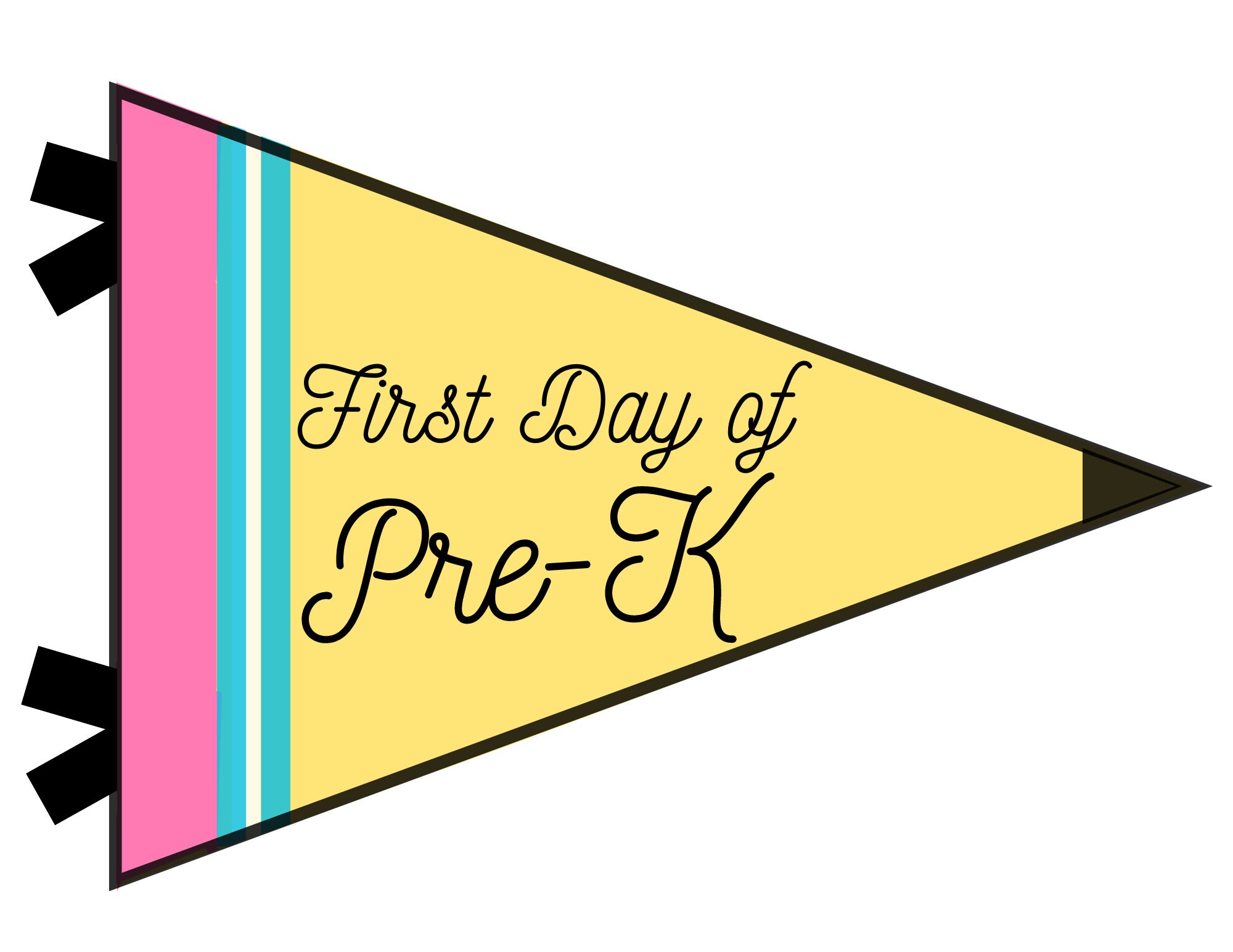 First Day Pennant Banner Printable Editable Back to School First Day of ...