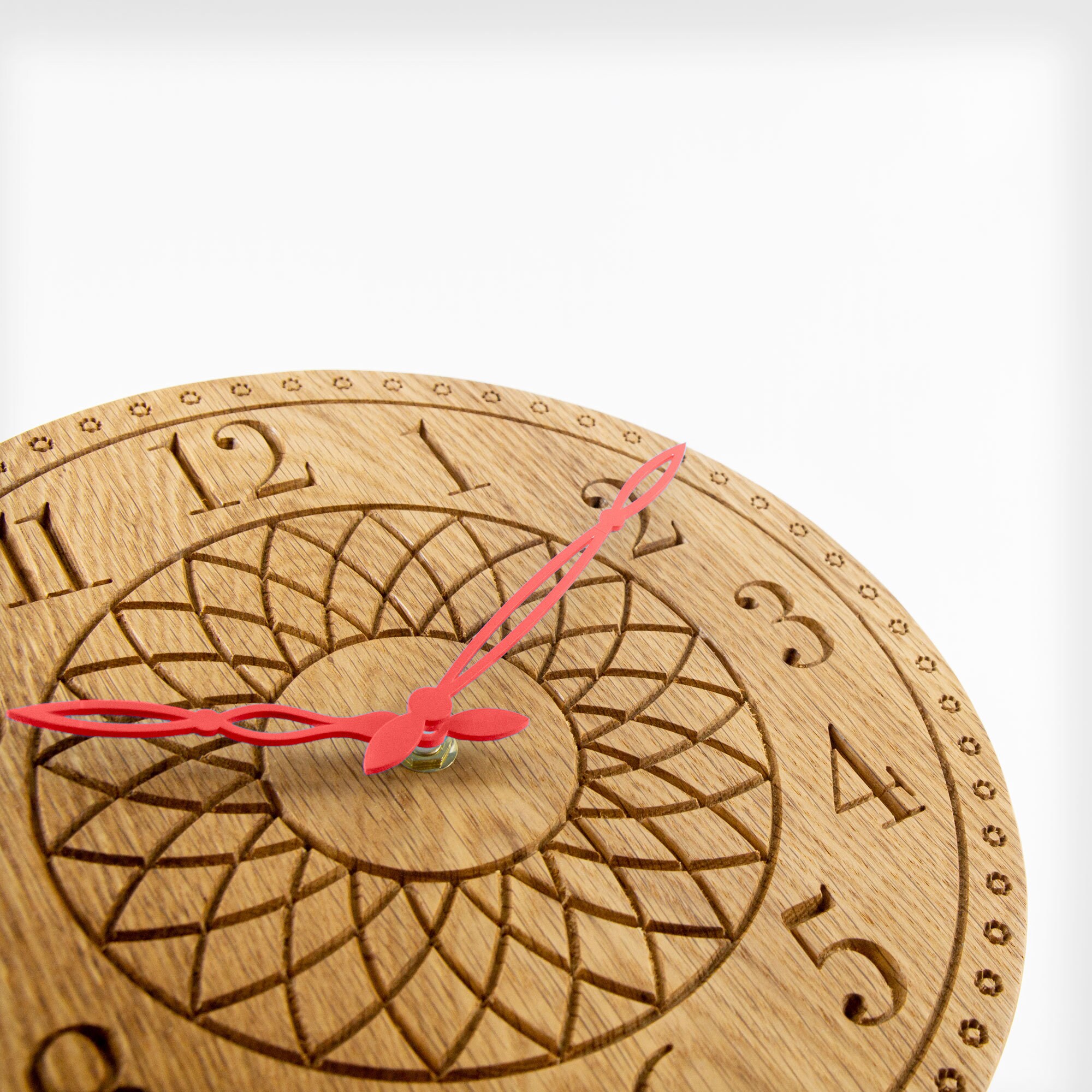 Wood Clock Natural Oak Round Wall Clock Made of Solid Wood - Etsy