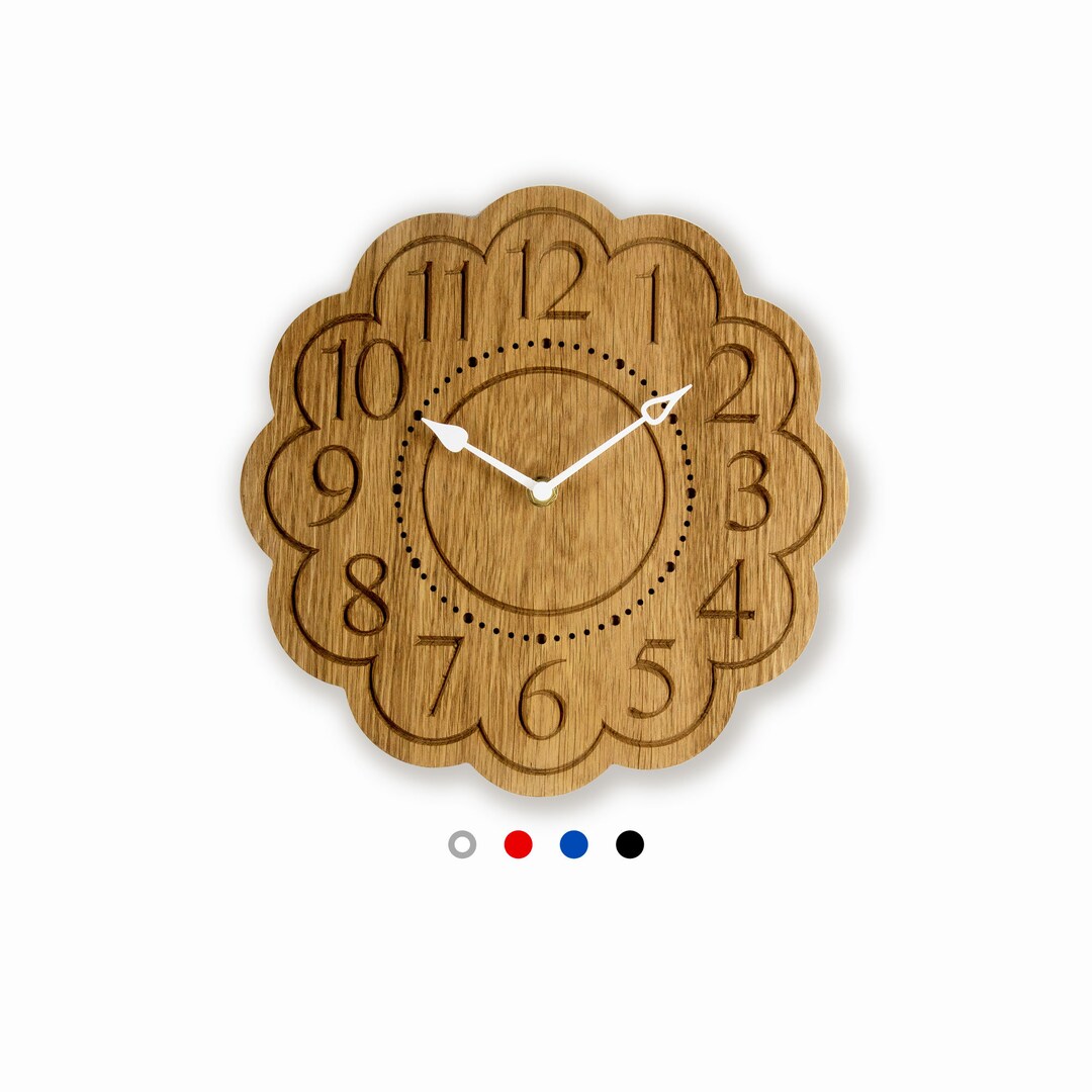Solid Oak Wall Clock: Handmade Scandinavian Decor (27cm) - Etsy
