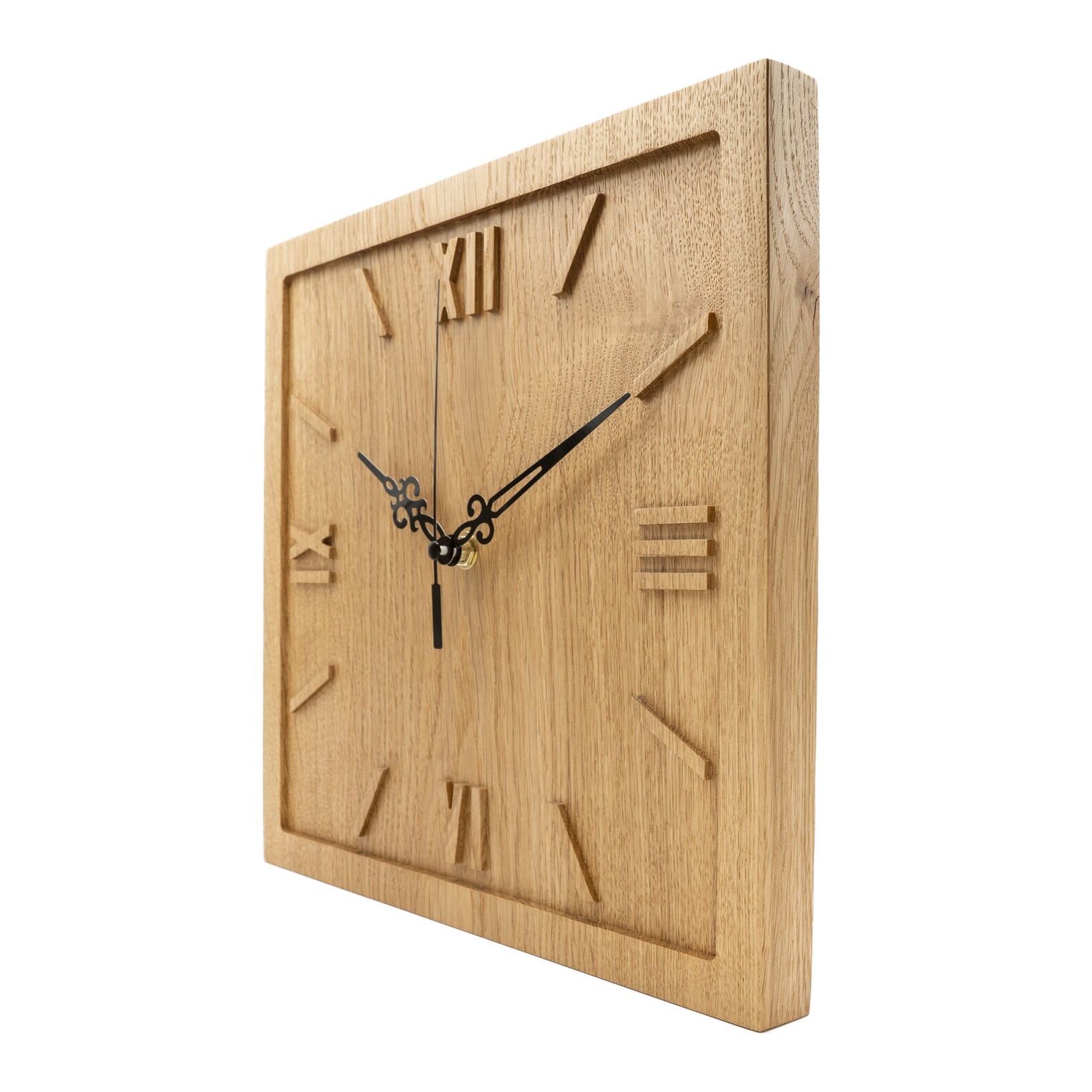 Square Shape Large Wall Clock, Classical Wooden Wall Clock Made of ...