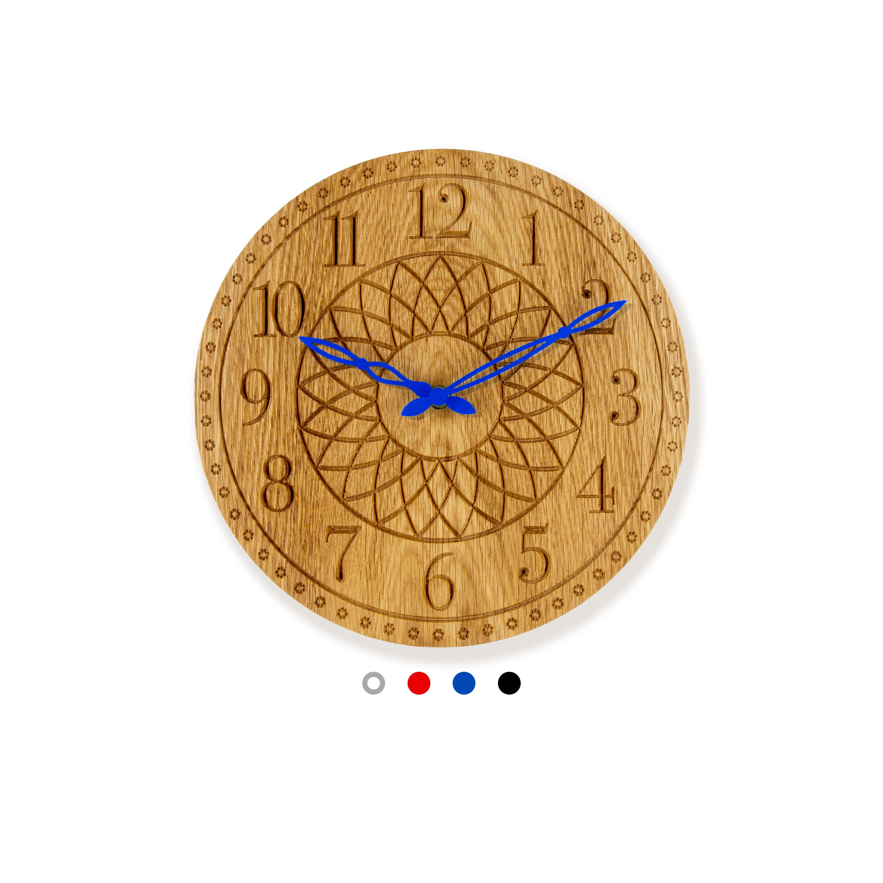 Wood Clock Natural Oak Round Wall Clock Made of Solid Wood - Etsy