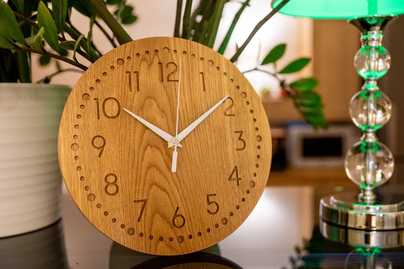 Handmade Oak Wall Clock – Minimalist Scandinavian Wood Decor - Etsy
