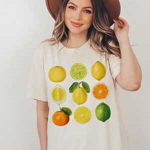 Citrus Shirt Lemon Shirt Lime Shirt Orange Shirt Fruit Shirt Cottage ...