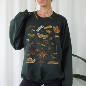 Insect Sweatshirt Bug Sweater Goblincore Crewneck Entomology Shirt Dark ...