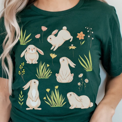 Cute Rabbit Shirt Bunny Shirt Rabbit Mom Gift Cottagecore - Etsy