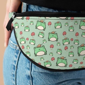 Kawaii Frog and Mushroom Fanny Pack Cottagecore Accessories - Etsy