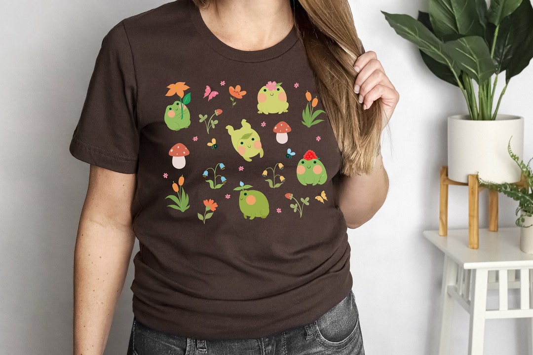 Kawaii Frog Tshirt Cottagecore Shirt Cottage Core Clothes Goblincore ...