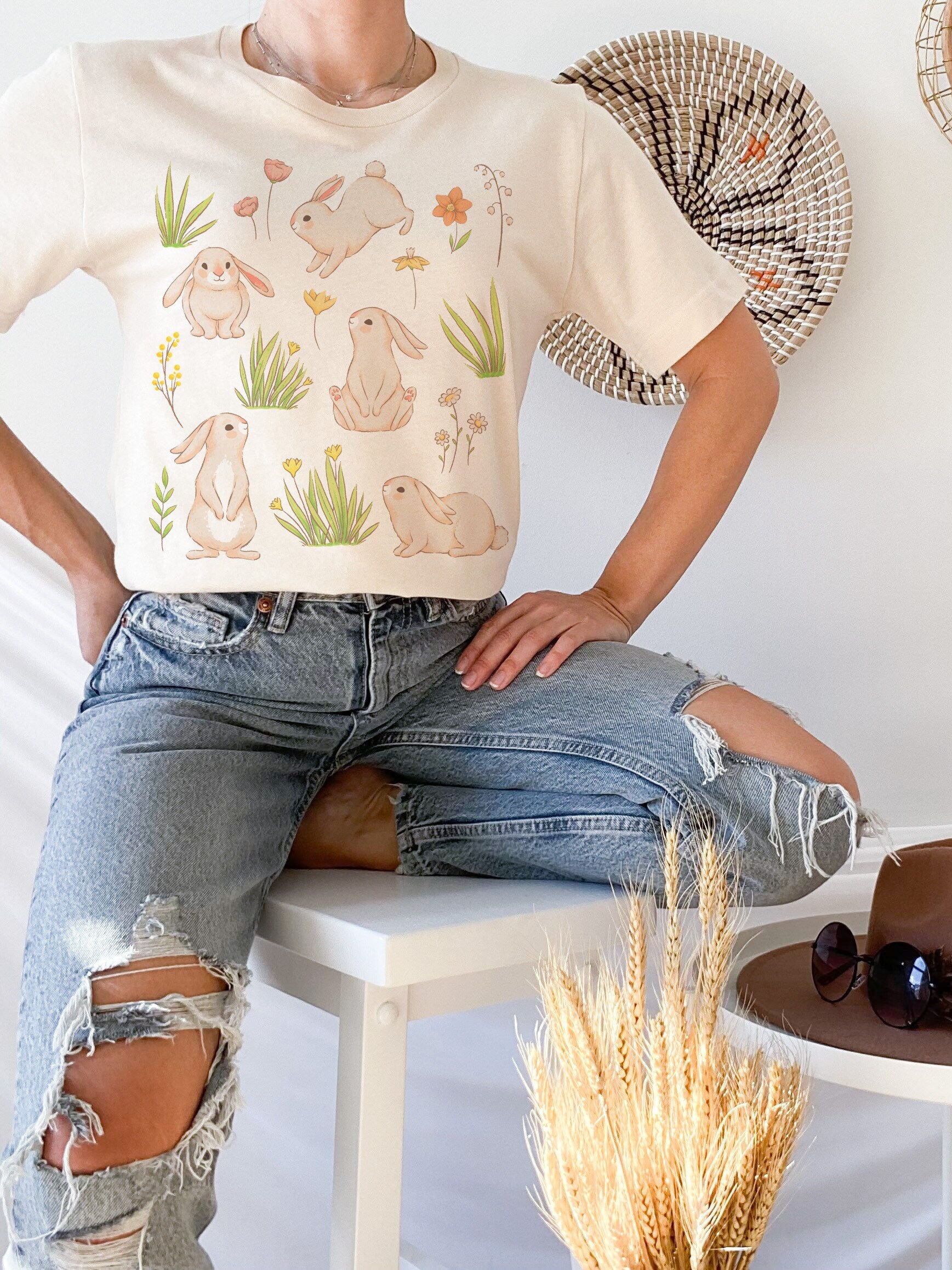 Cute Rabbit Shirt Bunny Shirt Rabbit Mom Gift Cottagecore | Etsy