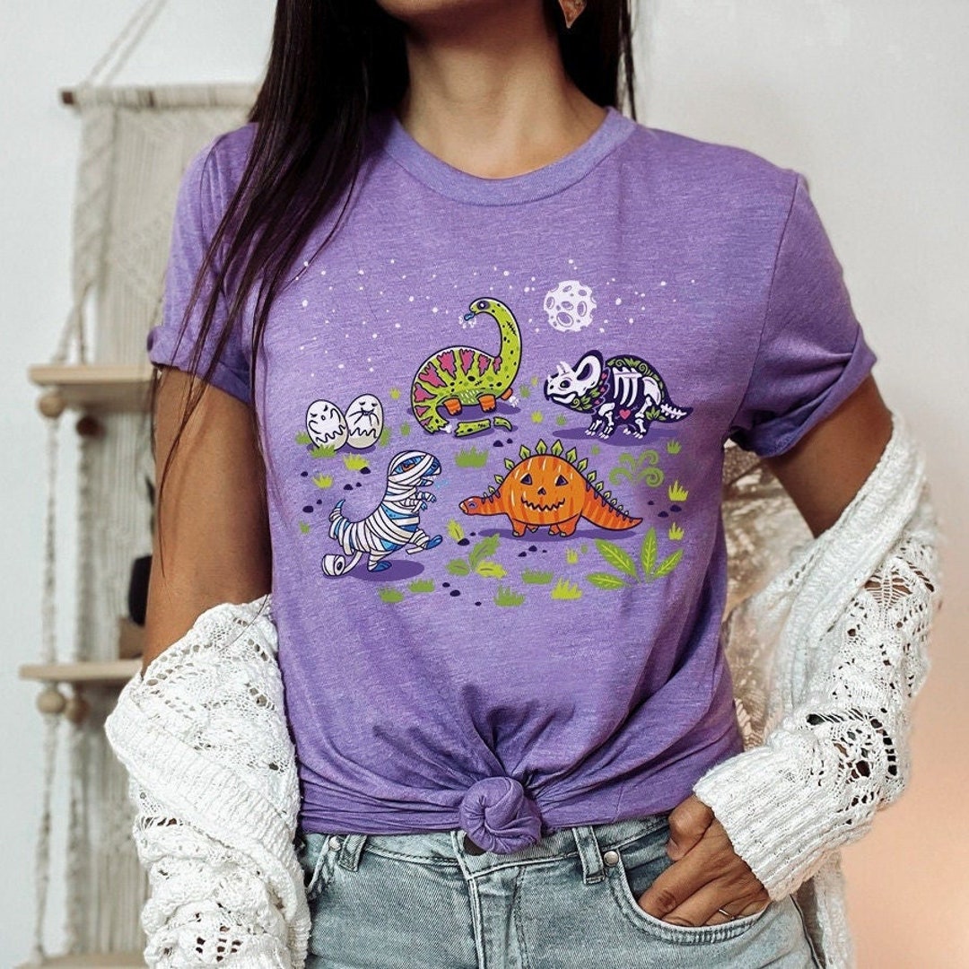 Dinosaur Halloween Shirt Dinosaur Print Shirt Dino Tshirt Kidcore Gift ...
