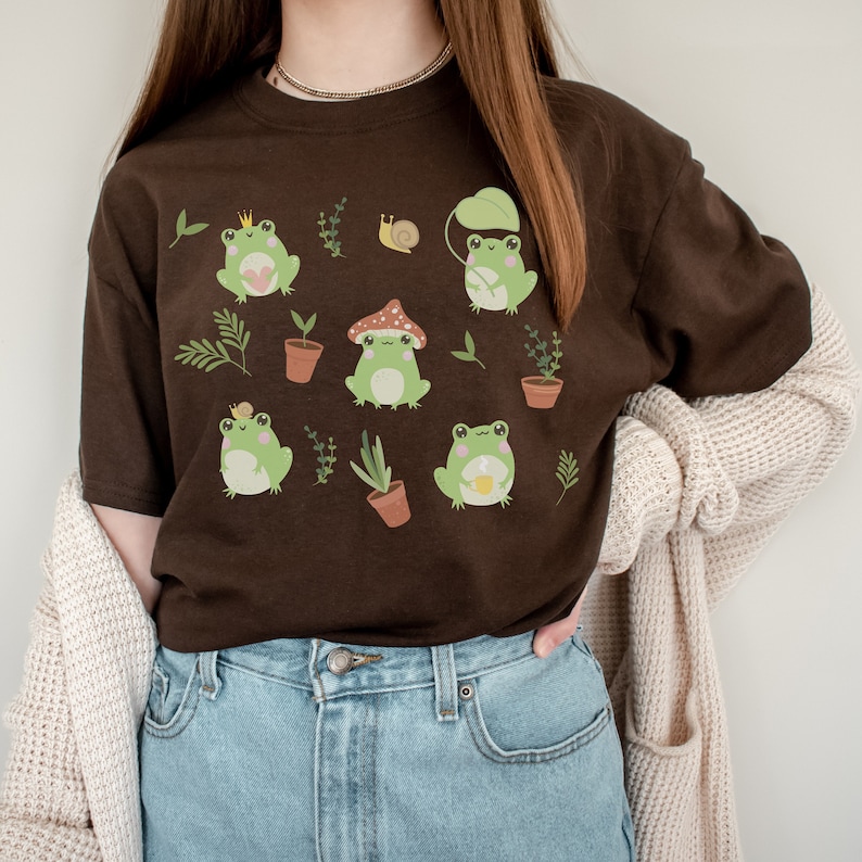 Kawaii Frog Shirt Cute Frog Tshirt Cottagecore Shirt Cottagecore Frog ...