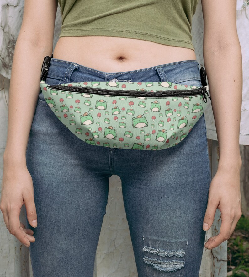Kawaii Frog and Mushroom Fanny Pack Cottagecore Accessories - Etsy