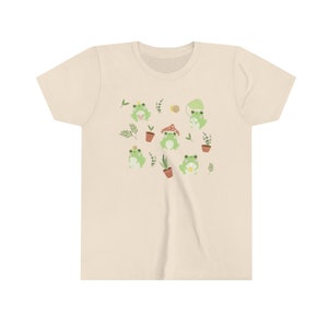 Kids Garden Frog Shirt Youth Cute Frog Tshirt Kids Cottagecore Clothing ...