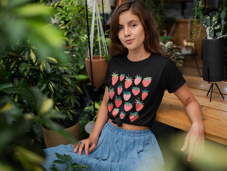 Strawberry Shirt Strawberry Clothes Strawberry Top Garden - Etsy