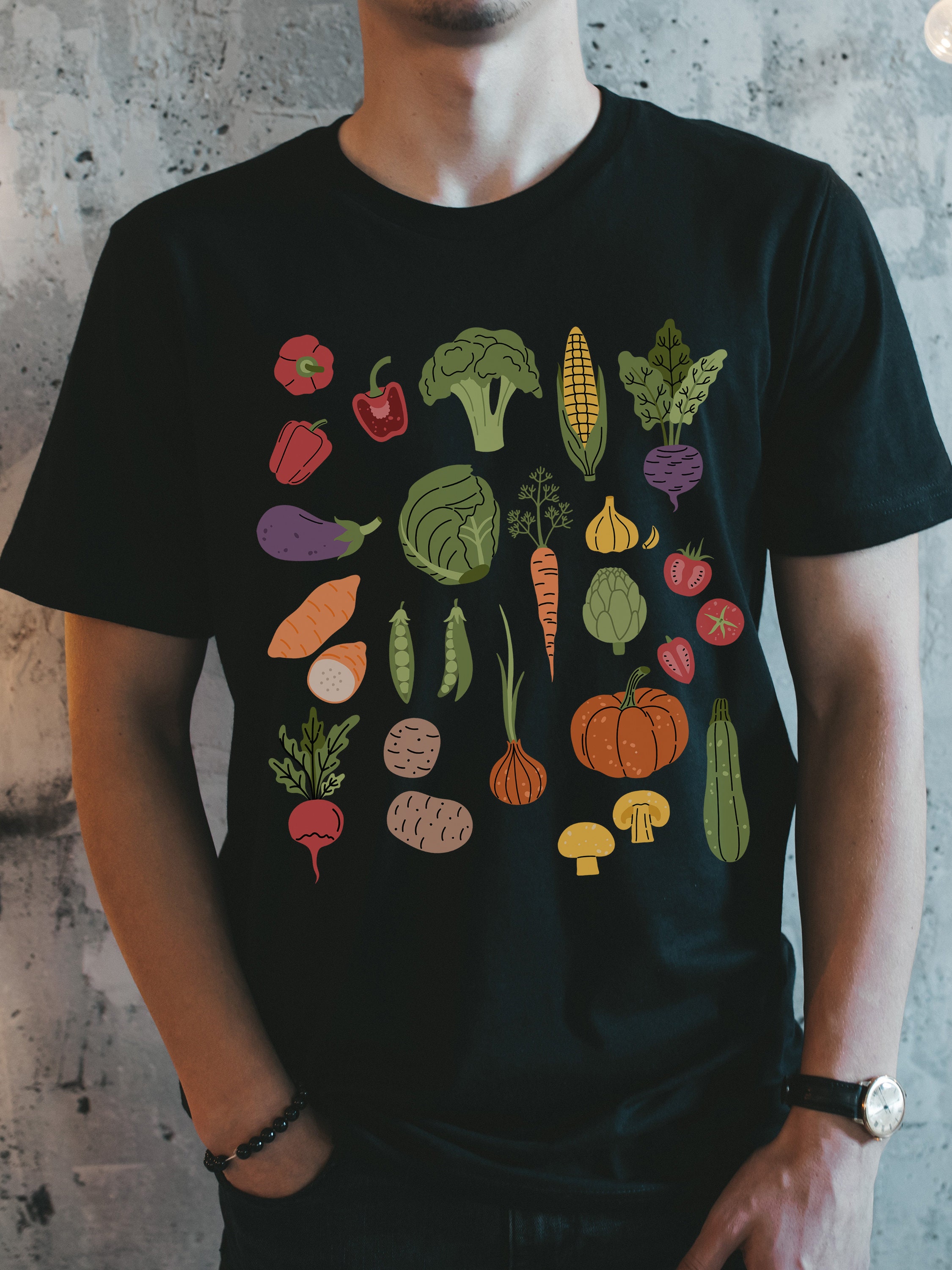 Vegetable Print Shirt Vegetarian Tshirt Vegan T Shirt | Etsy