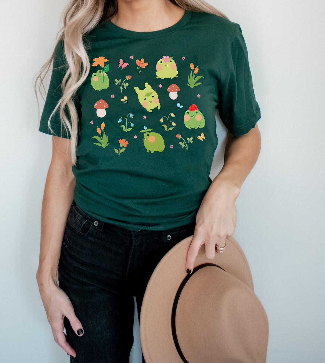 Kawaii Frog Tshirt Cottagecore Shirt Cottage Core Clothes Goblincore ...