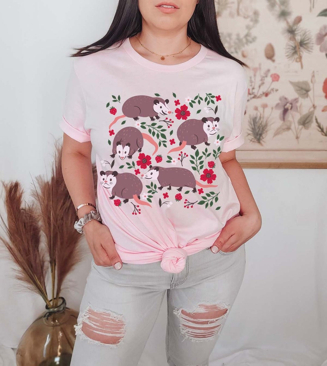 Possum Print Shirt Opossum Shirt Kawaii Possum Gift Possum Gifts ...