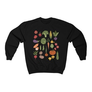 Vegetable Sweatshirt Veggie Sweater Gardener Crewneck Vegetarian ...
