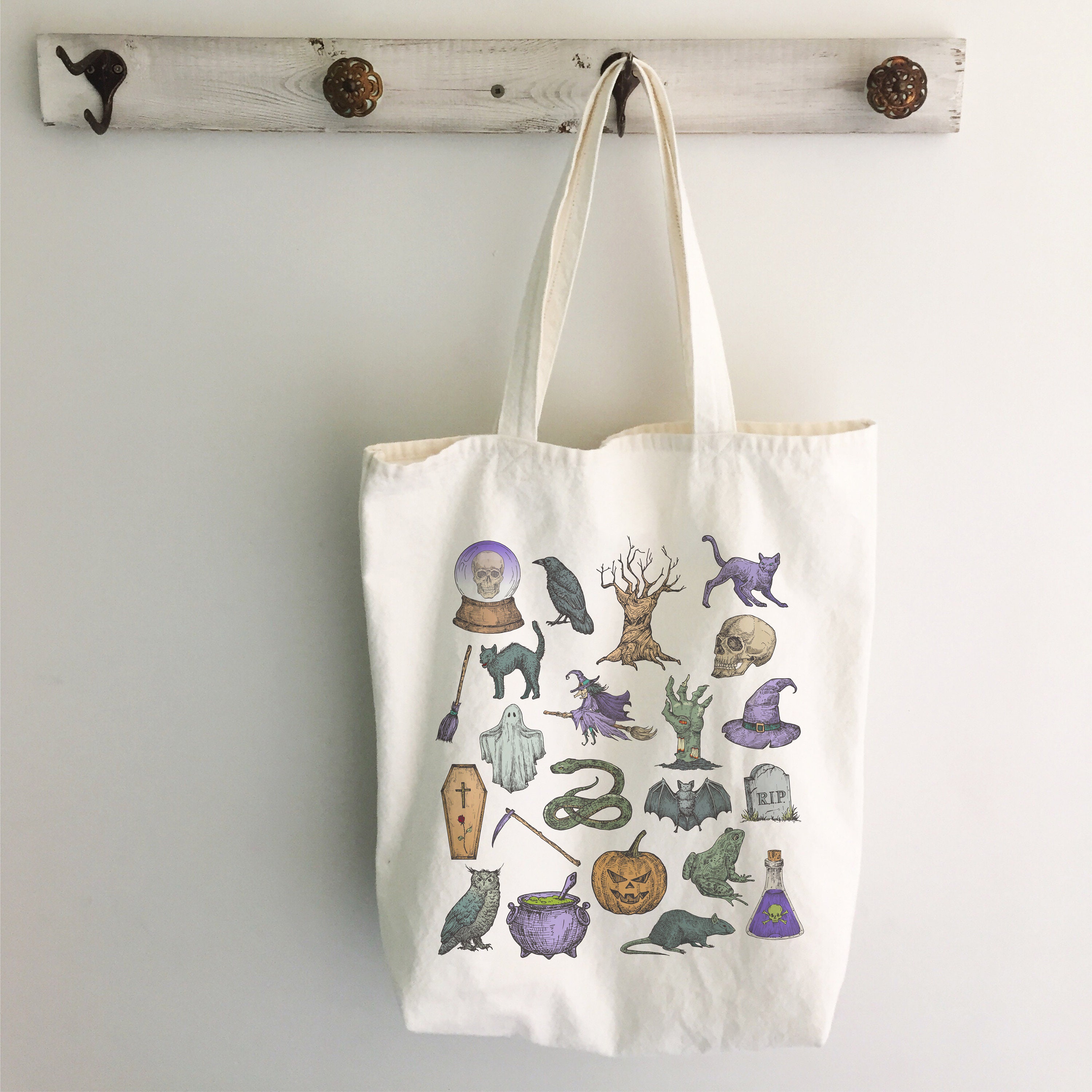Halloween Tote Bag Halloween Bags Halloween Gift Witch Bag Trick or ...