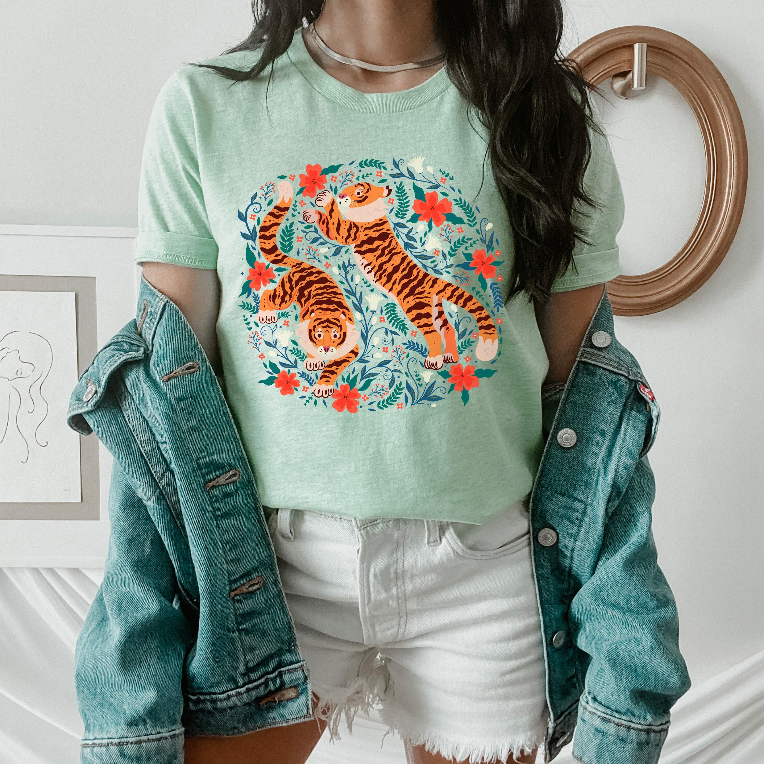 Tiger Print Shirt Cottage Core Clothes Cottagecore Clothing Botanical ...