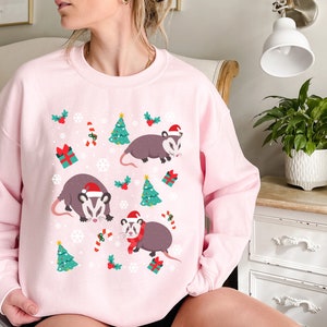 Christmas Opossum Sweatshirt Possum Crewneck Possum Gift Possum Gifts ...