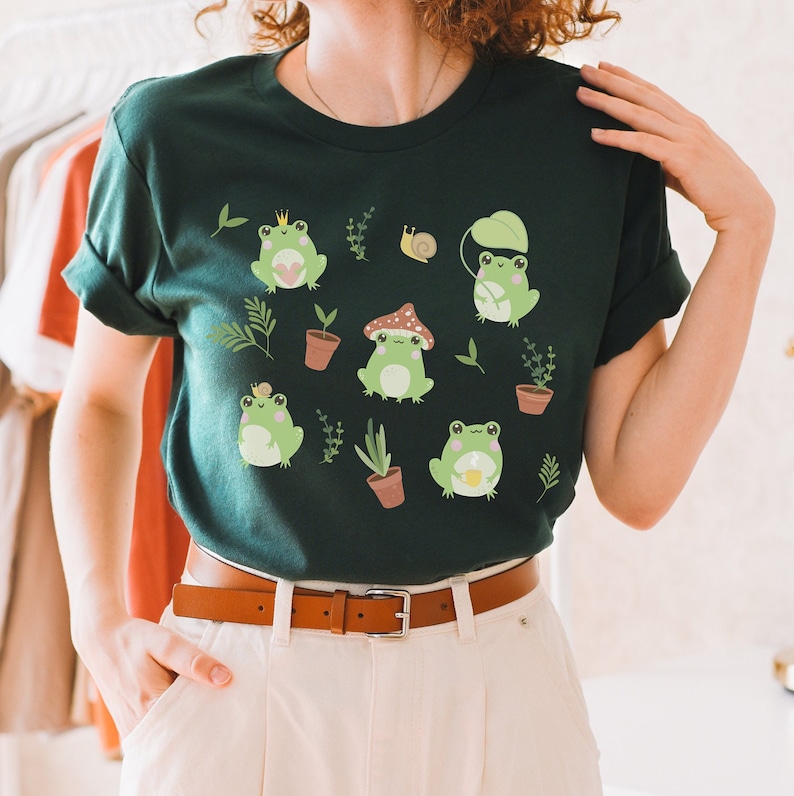 Kawaii Frog Shirt Cute Frog Tshirt Cottagecore Shirt - Etsy