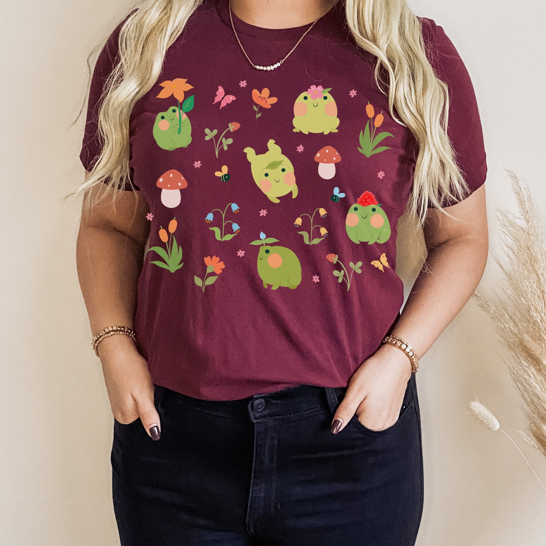 Kawaii Frog Tshirt Cute Cottagecore Clothing Cottage Core | Etsy