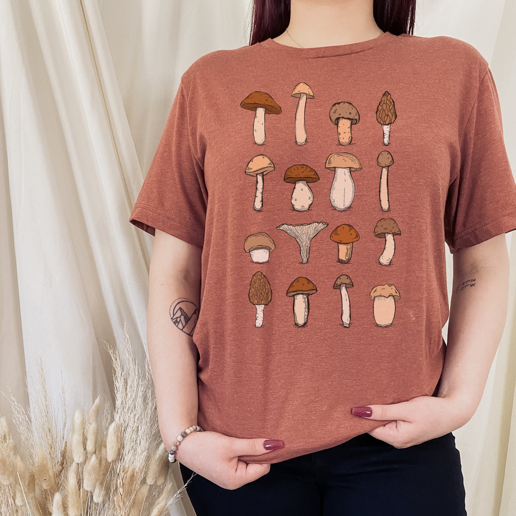 Mushroom Shirt Mushroom Print Apparel Cottagecore Clothes Botanical ...