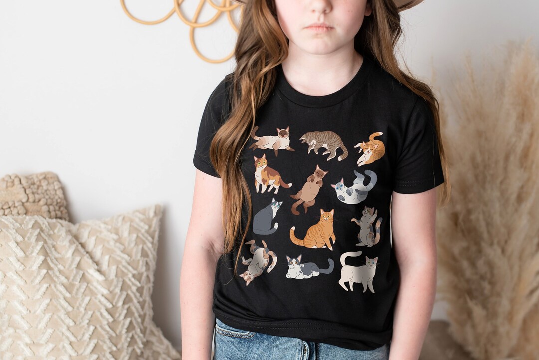 Youth Cute Cat Shirt Kids Kitties T Shirt Kitty Shirt Kitten Shirt ...