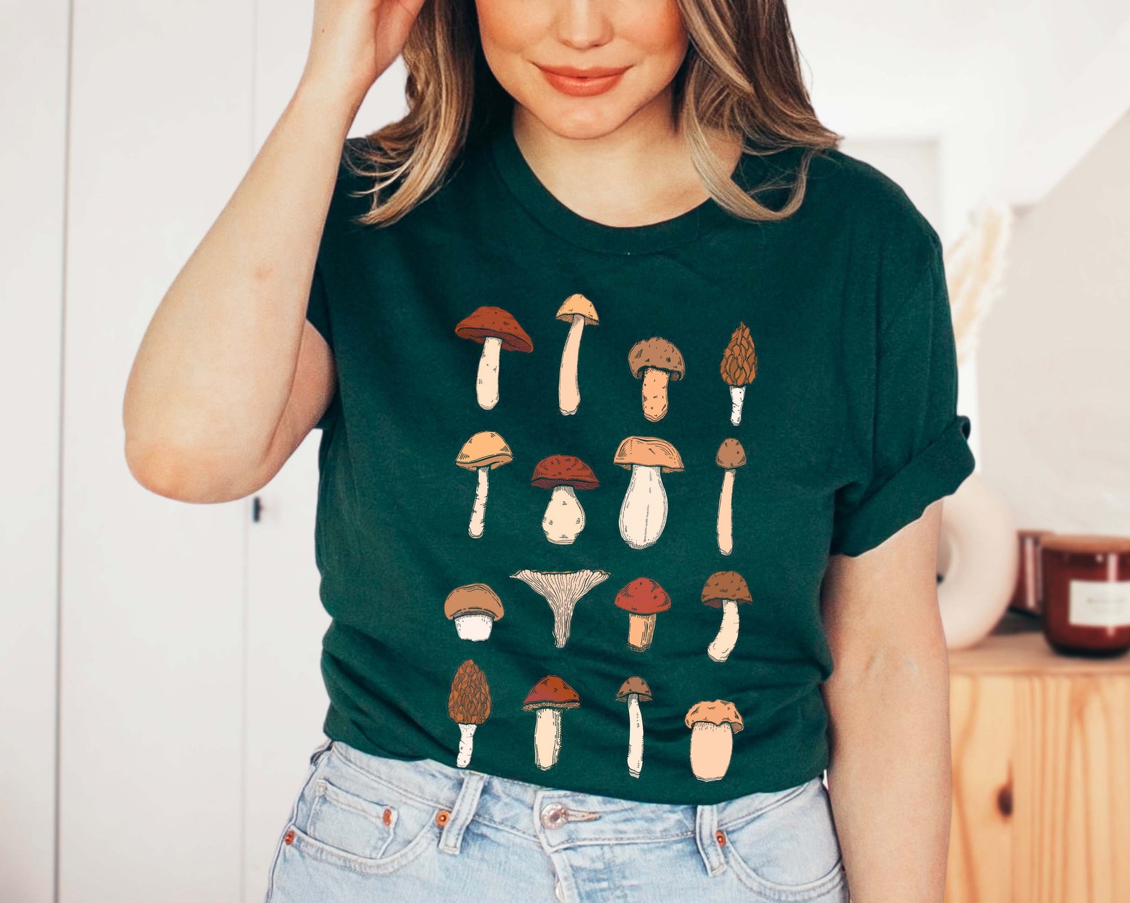 Mushroom Shirt Mushroom Print Apparel Cottagecore Clothes - Etsy
