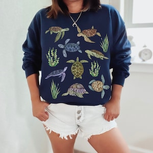 Sea Turtle Sweatshirt Sea Turtle Gifts Turtle Lover Gift Marine Biology ...