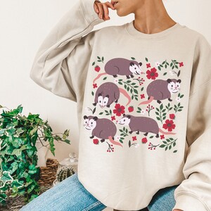 Opossum Sweatshirt Possum Print Sweatshirt Kawaii Possum Gift Possum ...