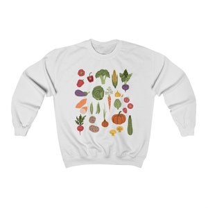 Vegetable Sweatshirt Veggie Sweater Gardener Crewneck Vegetarian ...