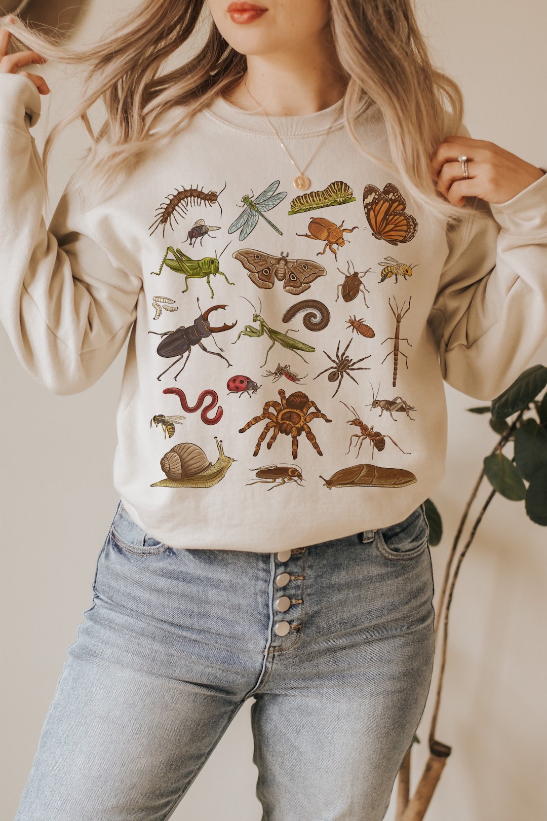 Insect Sweatshirt Bug Sweater Goblincore Crewneck Entomology Shirt Dark ...