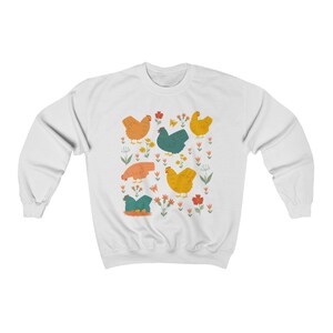 Chicken Sweatshirt Cottagecore Clothing Farm Crewneck Chicken Lover ...