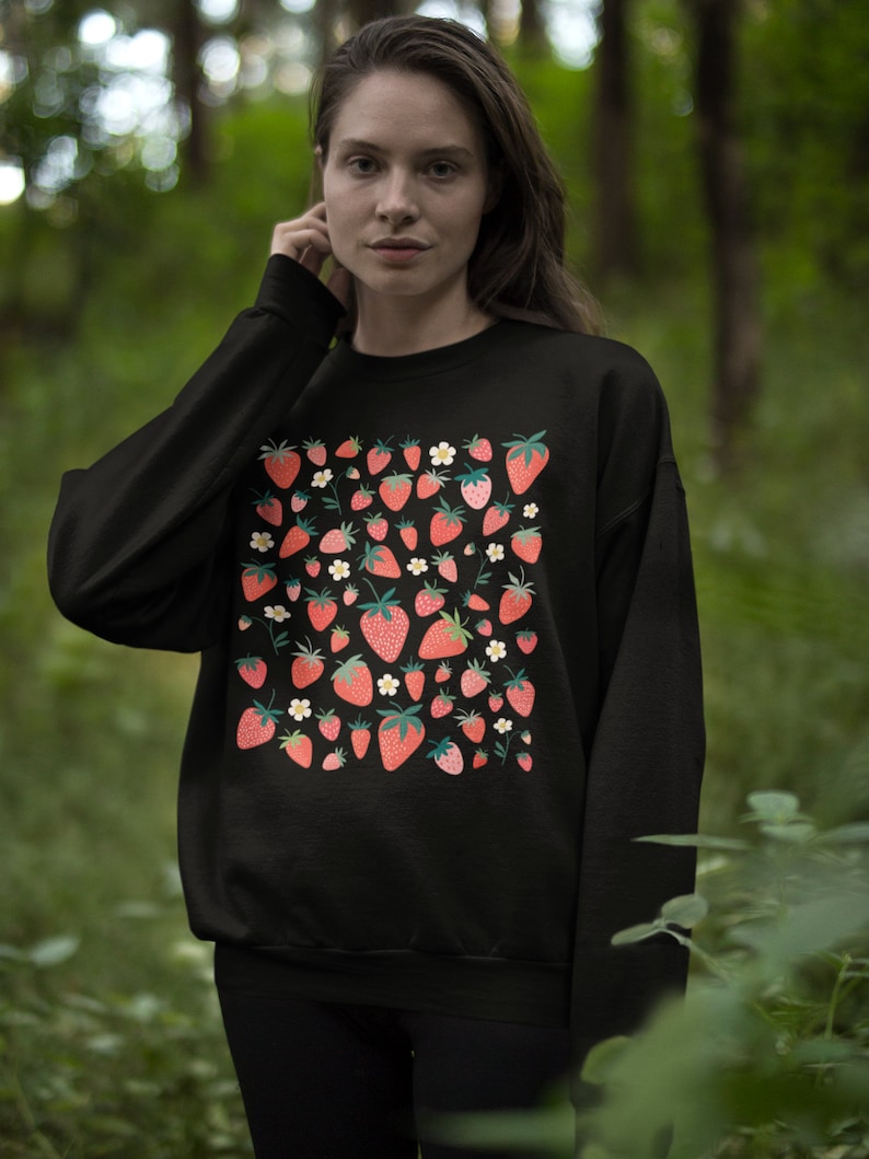 Strawberry Sweatshirt Strawberry Clothes Strawberry Top Garden Shirt ...