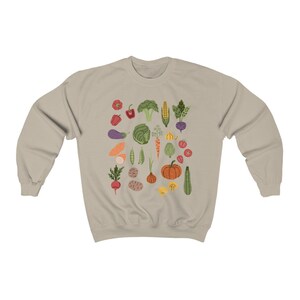 Vegetable Sweatshirt Veggie Sweater Gardener Crewneck Vegetarian ...