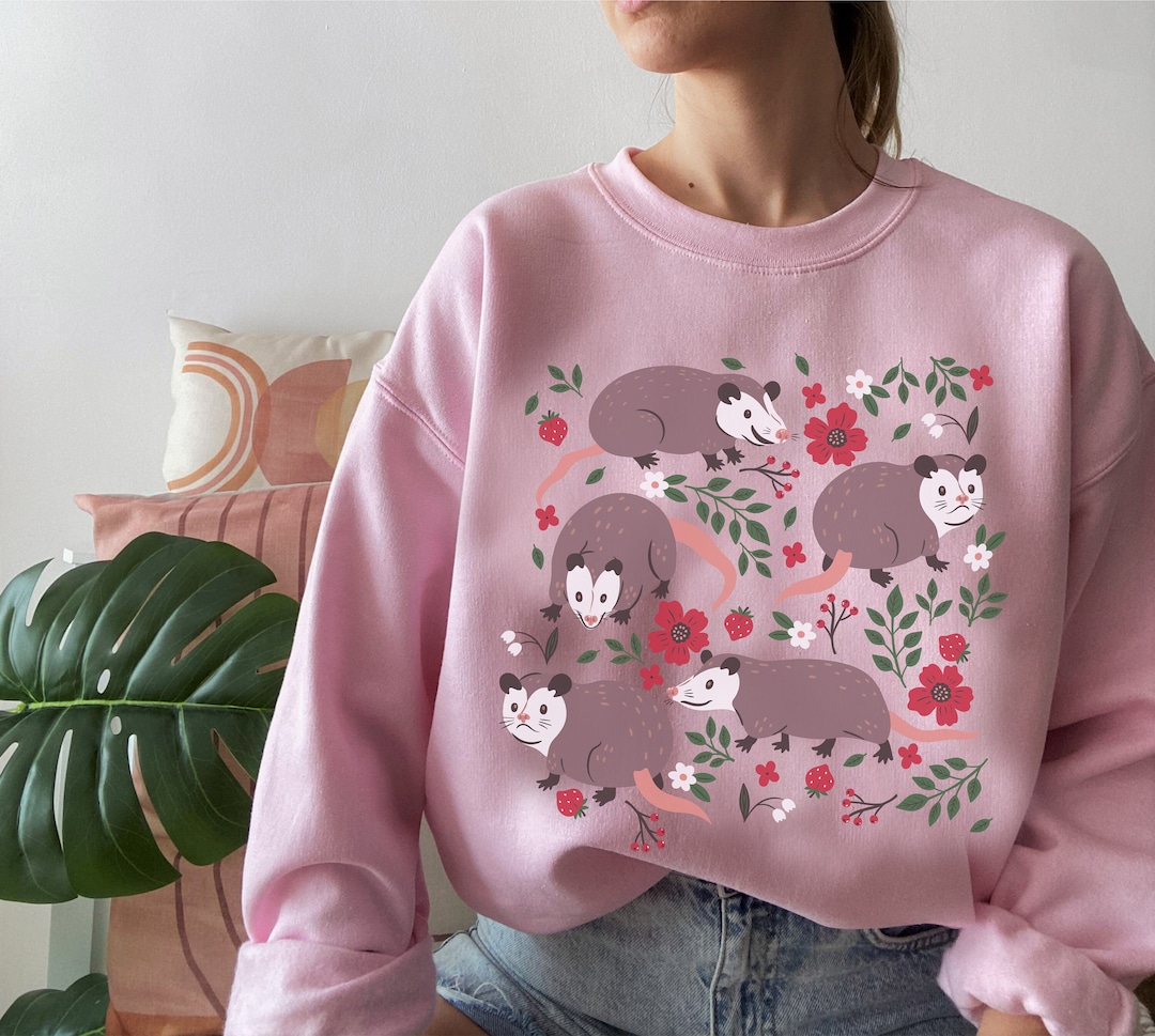 Opossum Sweatshirt Possum Print Sweatshirt Kawaii Possum Gift Possum ...