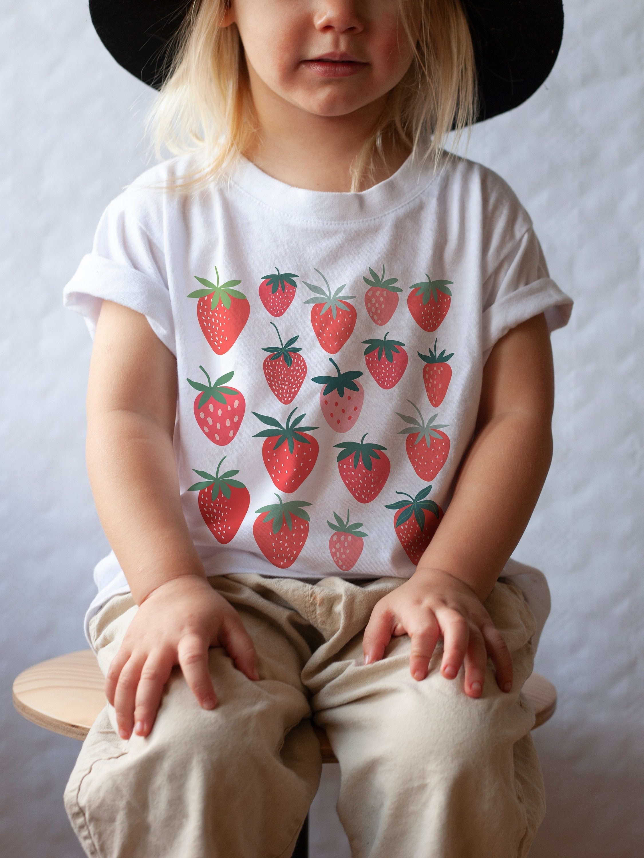 Strawberry Shirt Toddler Tee Baby Girl Tshirt Botanical Top | Etsy