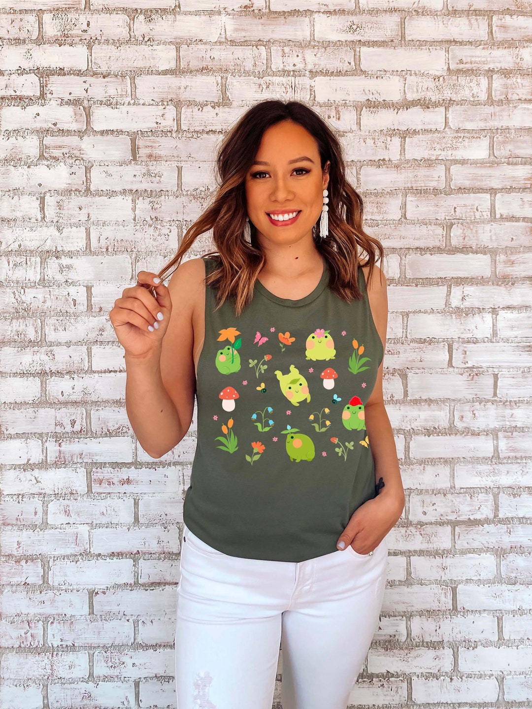 Kawaii Frog Tank Top Cottagecore Clothing Cottage Core Clothes ...