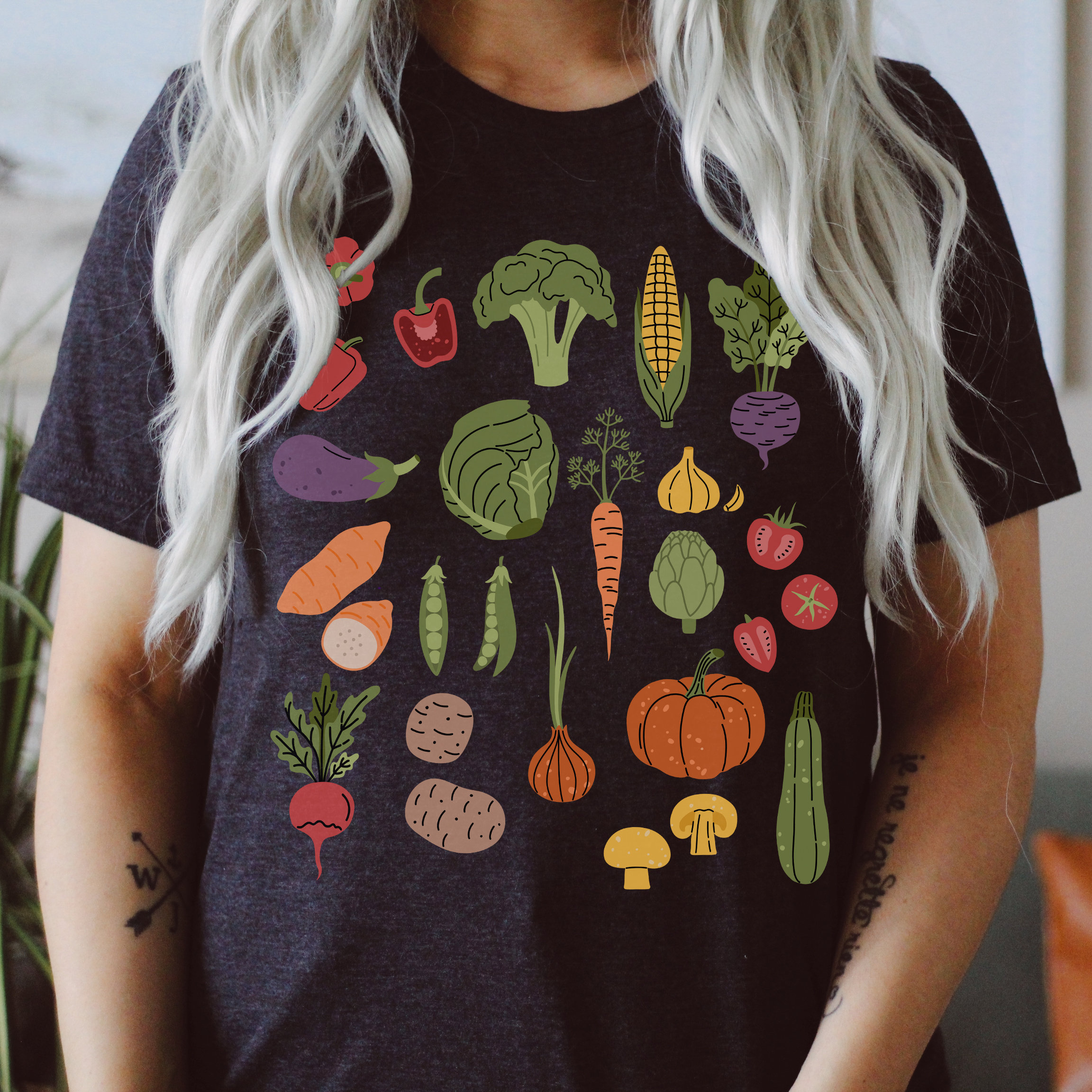 Vegetable Print Shirt Vegetarian Tshirt Vegan T Shirt | Etsy