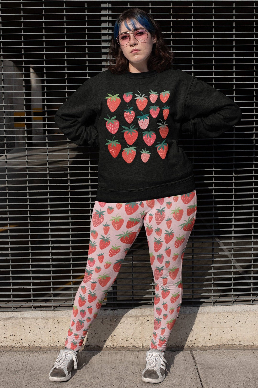 Kawaii Strawberry Leggings Cottagecore Clothing Cottage Core Apparel ...