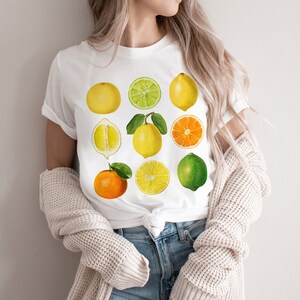 Citrus Shirt Lemon Shirt Lime Shirt Orange Shirt Fruit Shirt Cottage ...