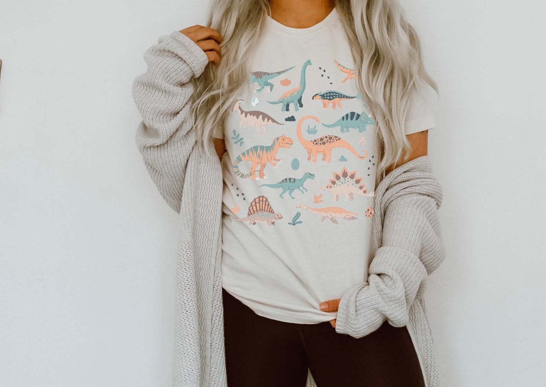 Boho Dinosaurs Shirt Kidcore Aesthetic Clothes Dino Shirt Dinosaur Gift ...