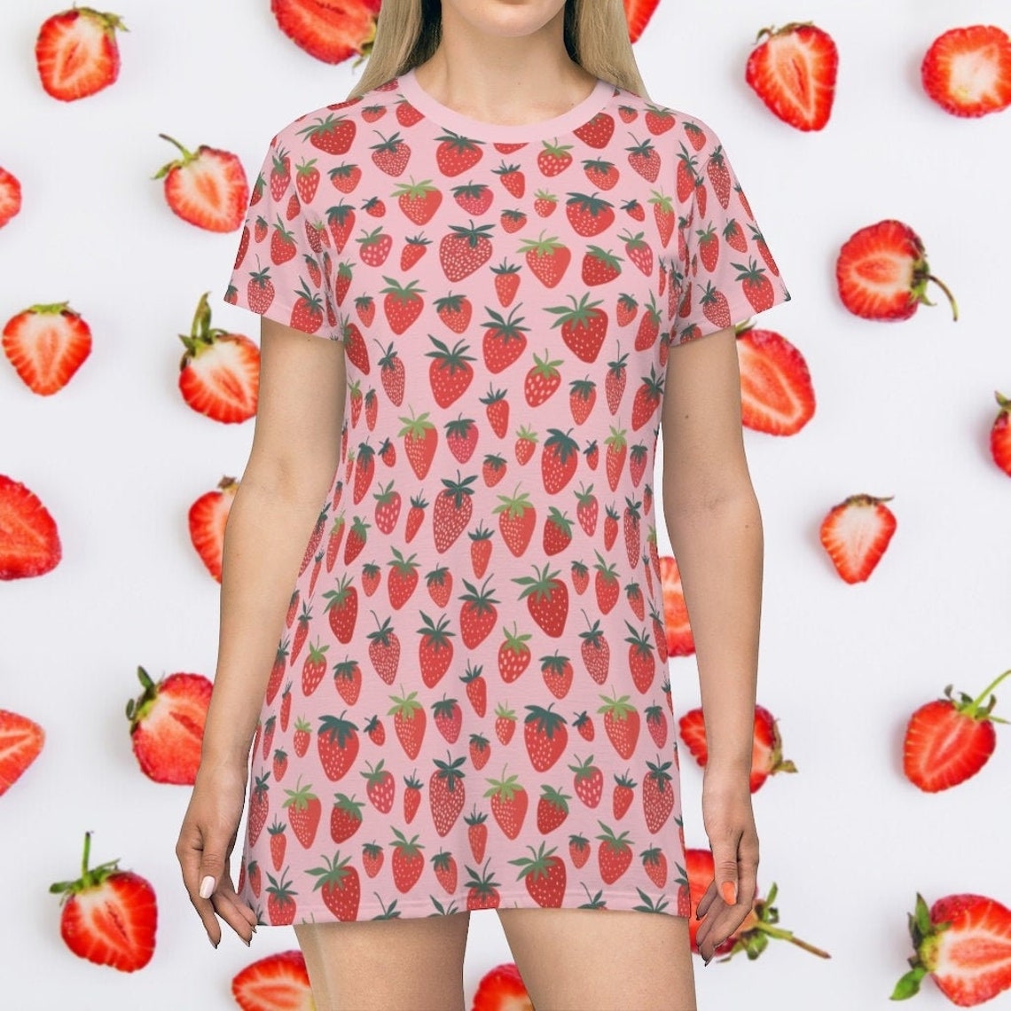 Strawberry Tshirt Dress Cottagecore Clothing Cottage Core - Etsy